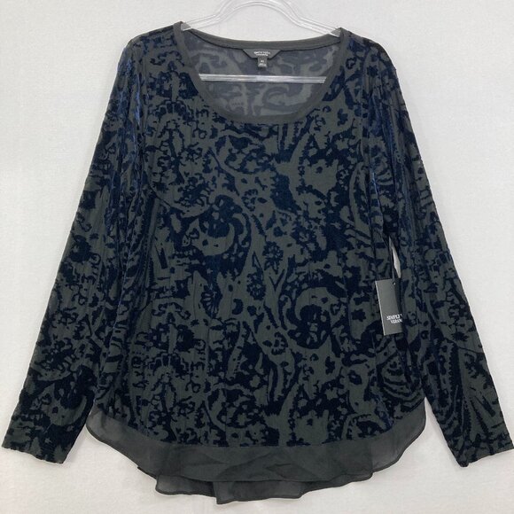 Simply Vera Vera Wang | Tops | New Simply Vera Verawang Xl Black Velvet ...